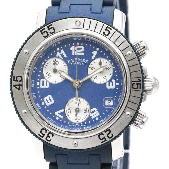 Hermes | Accessories | Polished Hermes Clipper Diver Chronograph Quartz ...